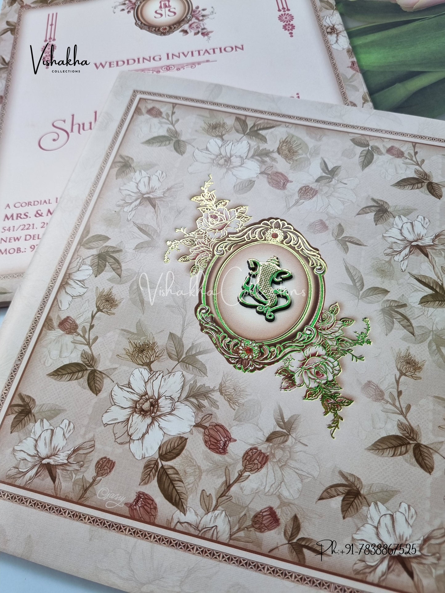 Semi Box Flower Hindu Muslim Christian Sikh invitation Cards ATS-5217 ...