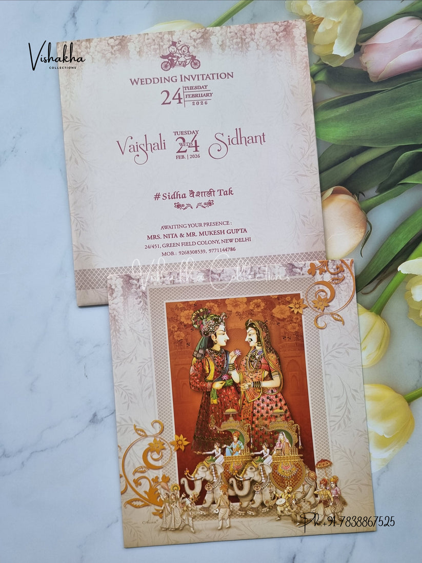 Barat Dulah Dulhan Hindu Sikh invitation Cards ATS-9208 – Vishakha ...