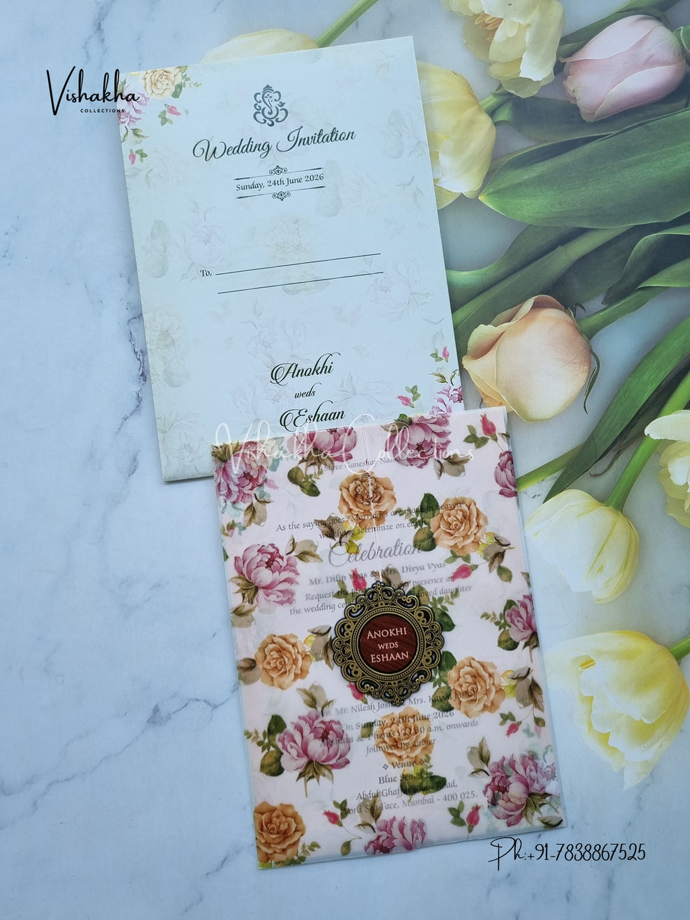 Flower Double Door Hindu Muslim Christian Sikh Vellum Paper Colored in ...