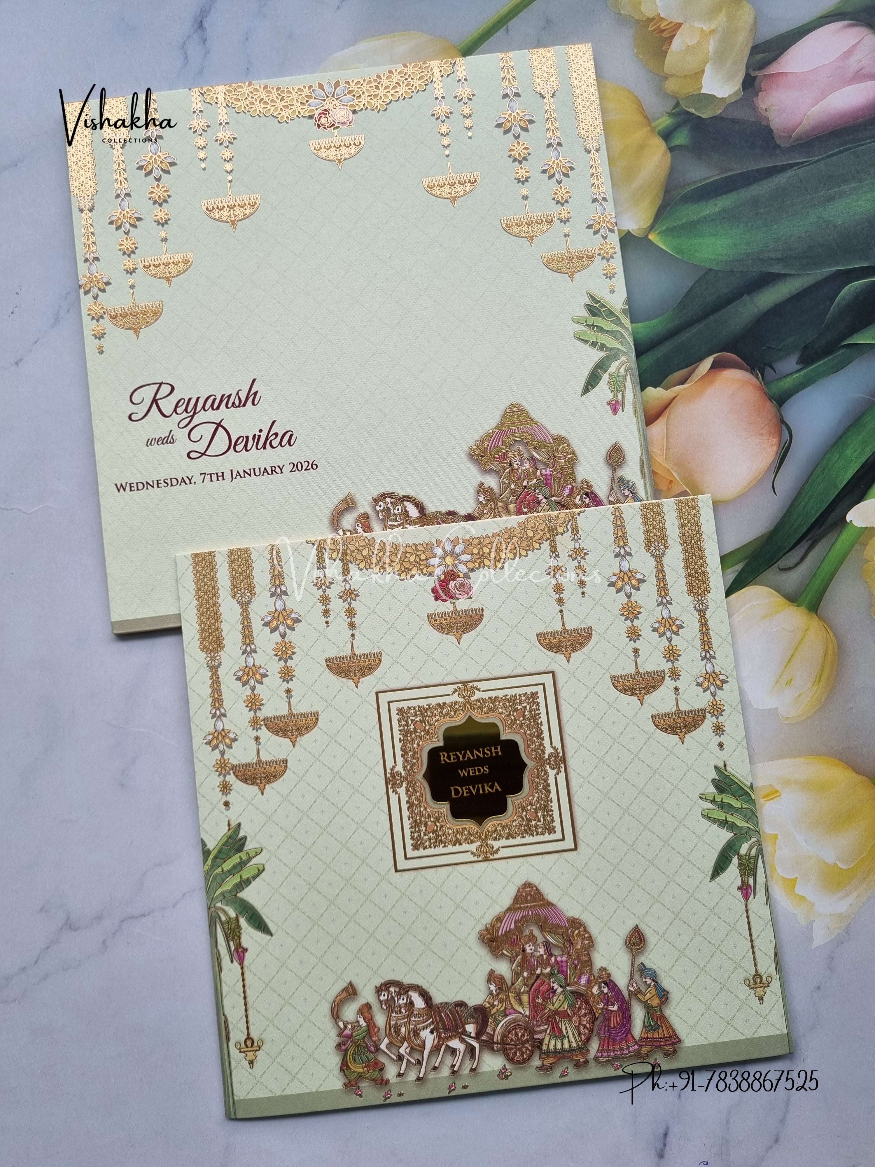 Barat Hindu Sikh Colored invitation Cards LN-750 – Vishakha Collections